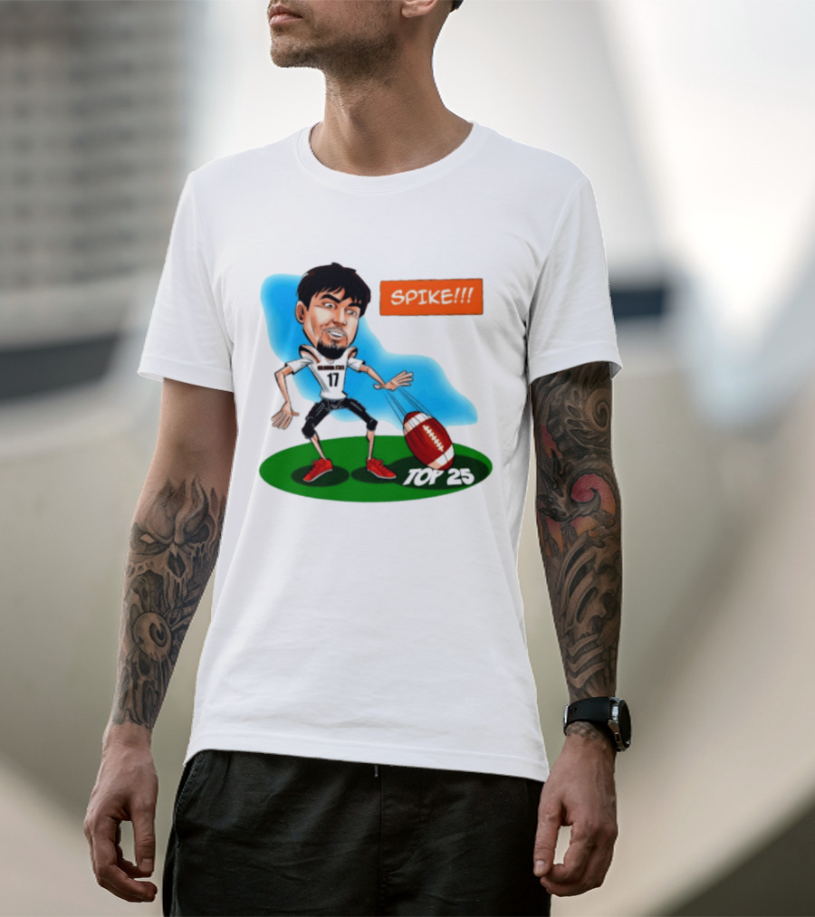 Drew Mestemaker Oklahoma State Football Spike Top 25 Player Caricature T-Shirt
