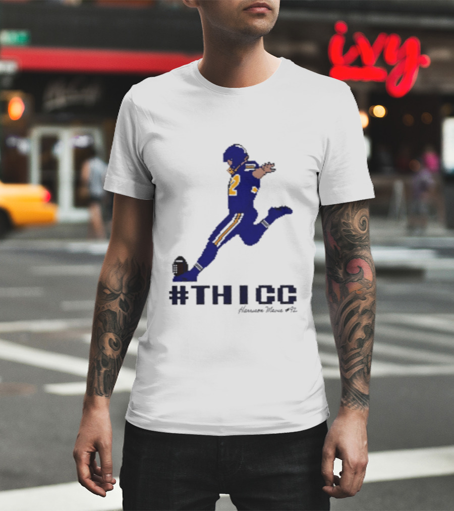 Harrison Mevis 92 Los Angeles Rams Thicc Kicker Football Pixel T-Shirt