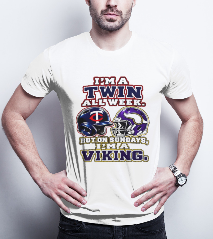 I'm A Twin All Week But On Sundays I'm A Viking T-Shirt