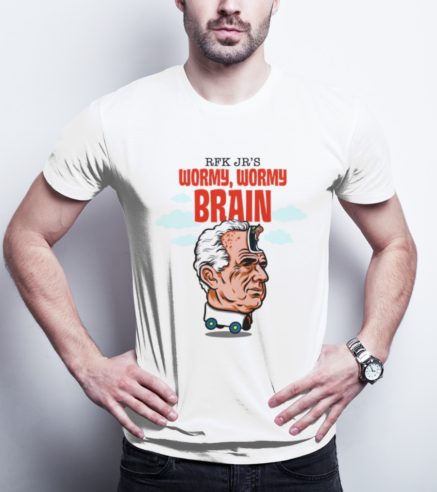RFK Jr's Wormy Wormy Brain Robert F Kennedy Jr Clouds Cartoon T-Shirt