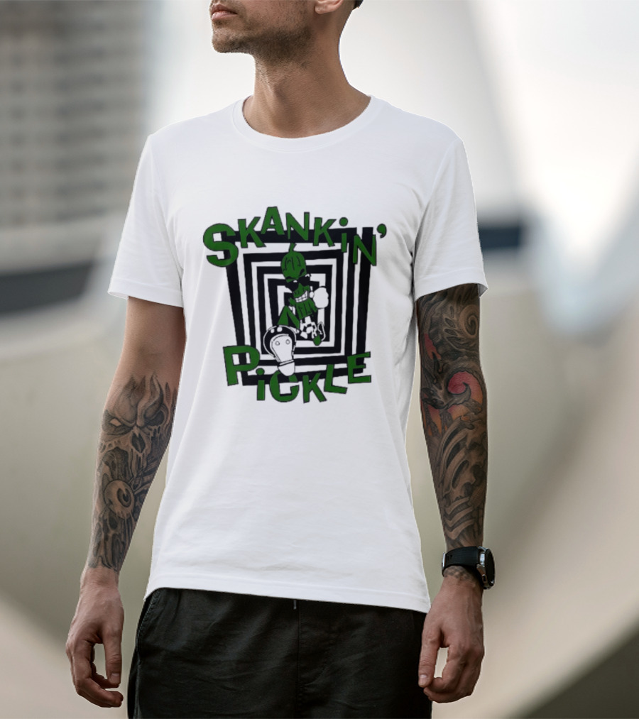 Skankin' Pickle Band Ska Punk Music Iconic Pickle And Spirals T-Shirt