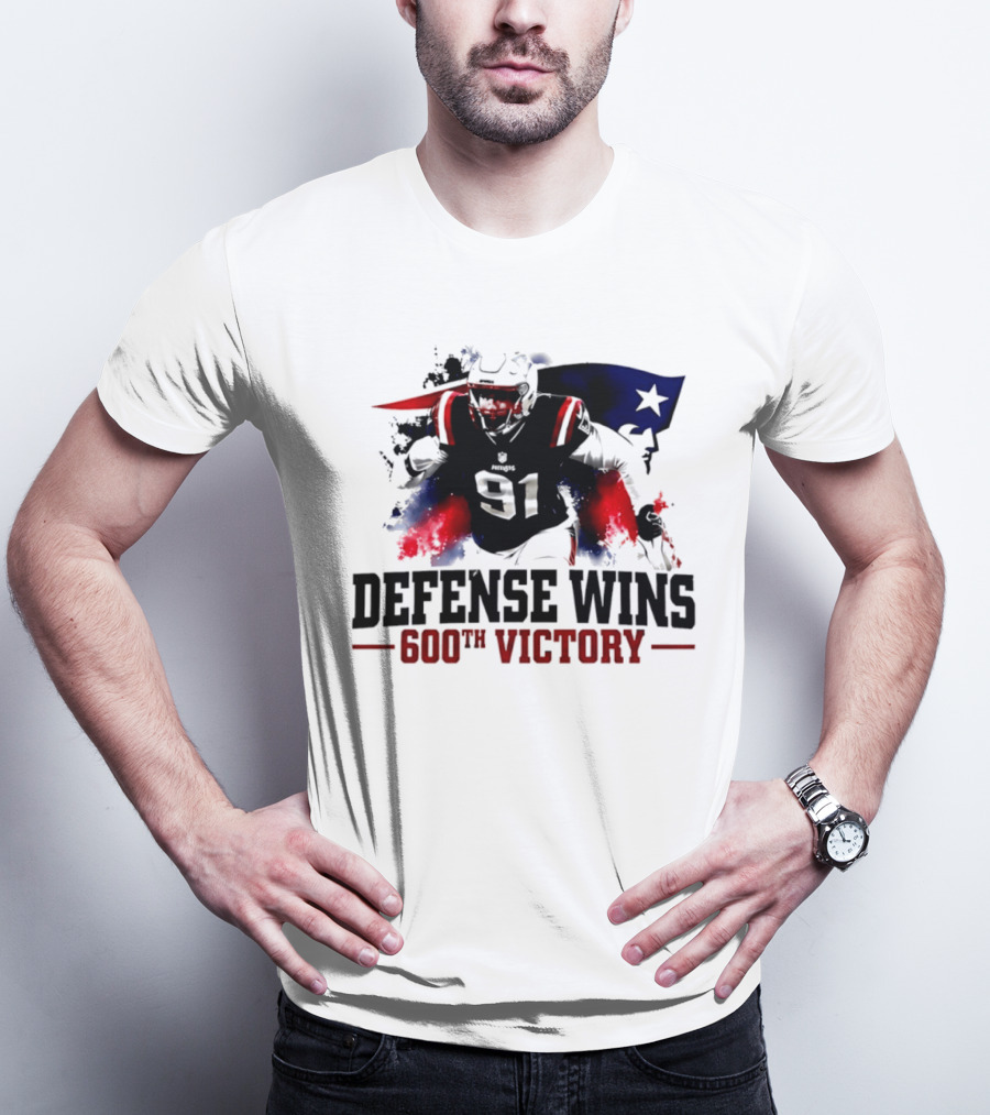 New England Patriots Defense Wins 600th Victory Star Spangled Football Triumph T-Shirt