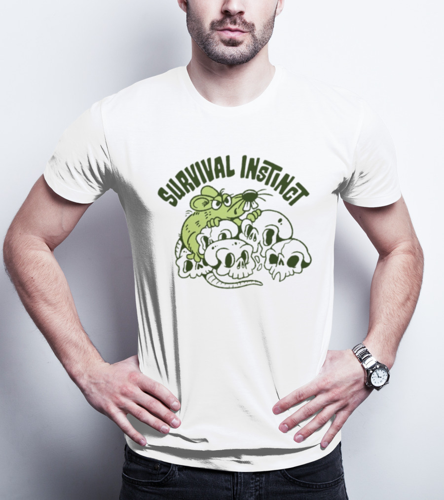 Survival Instinct Rat Skulls Gothic T-Shirt