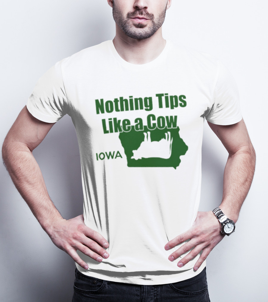 Nothing Tips Like A Cow Iowa Map T-Shirt