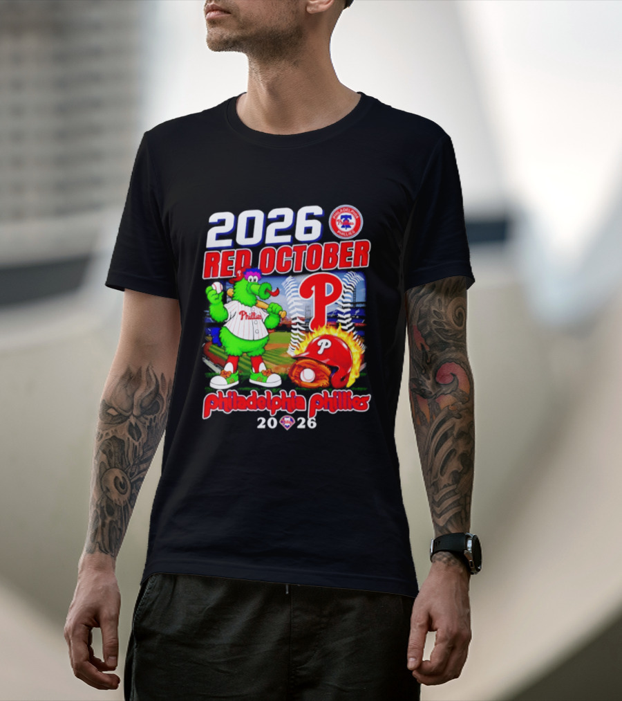 2026 Red October Philadelphia Phillies Phanatic P Phillies Baseball T-Shirt
