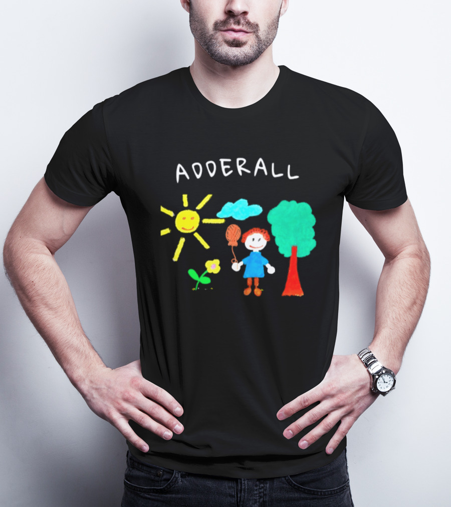 Childhood ADHD Awareness Adderall Child Drawing With Sun And Tree T-Shirt