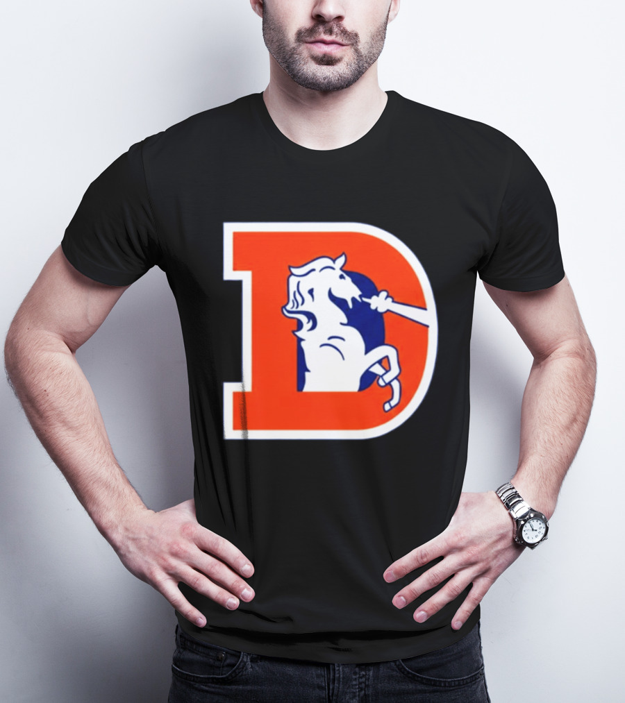 Bo Nix Broncos Old School Denver Horse Icon D T-Shirt