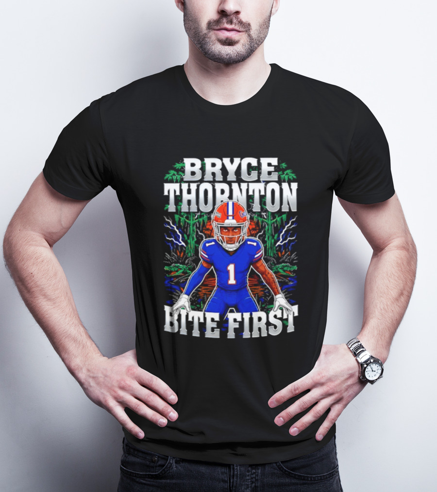 Bryce Thornton Florida Gators Football Number One Bite First T-Shirt