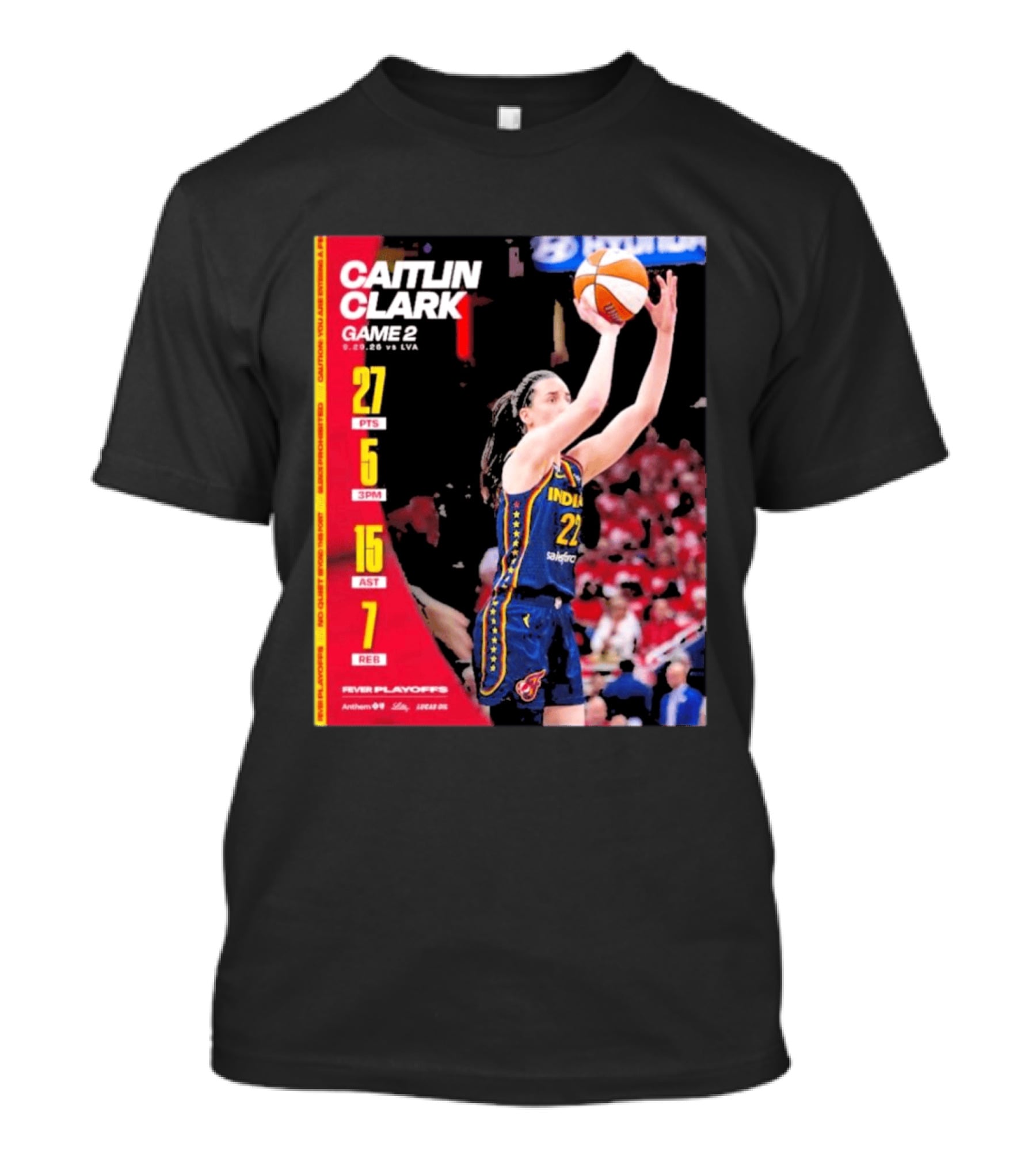 Caitlin Clark Game 2 Stats 9.02.26 Vs LVA 27 PTS 5 3PM 15 AST 7 REB T-Shirt
