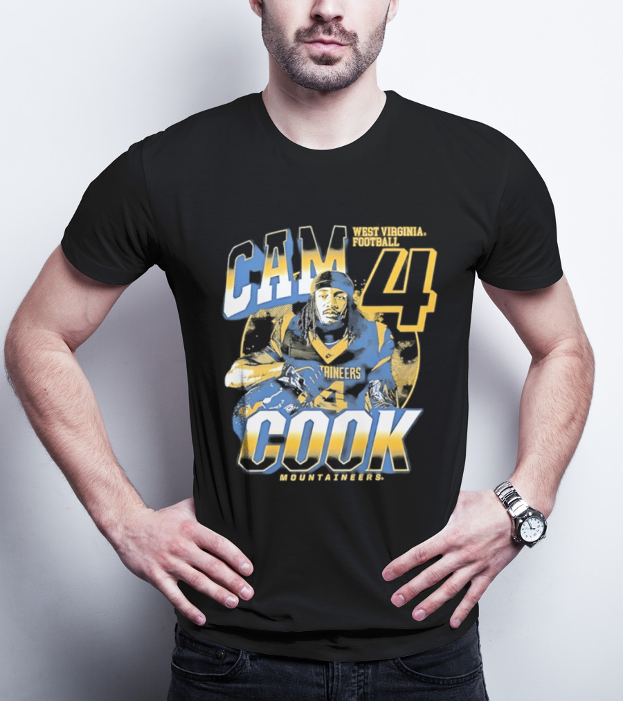 Cam 4 Cook West Virginia Football Mountaineers T-Shirt