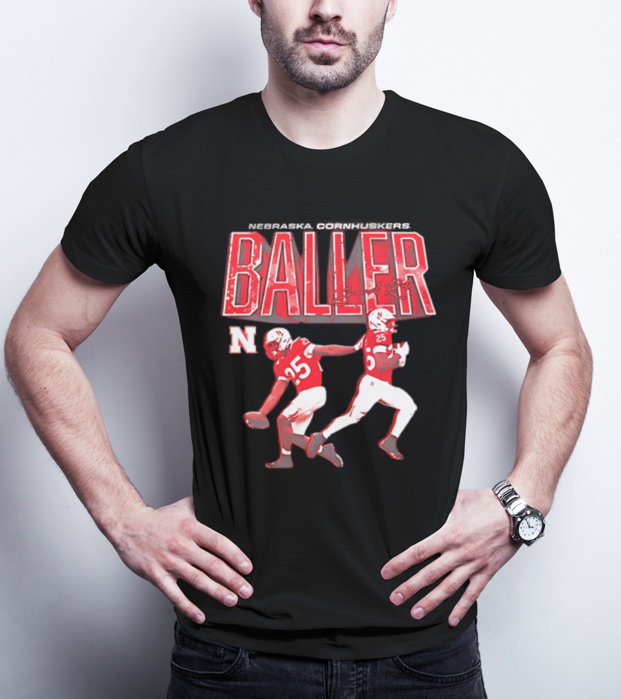 Baller Jamal Rule Nebraska Cornhuskers 25 Graffiti T-Shirt