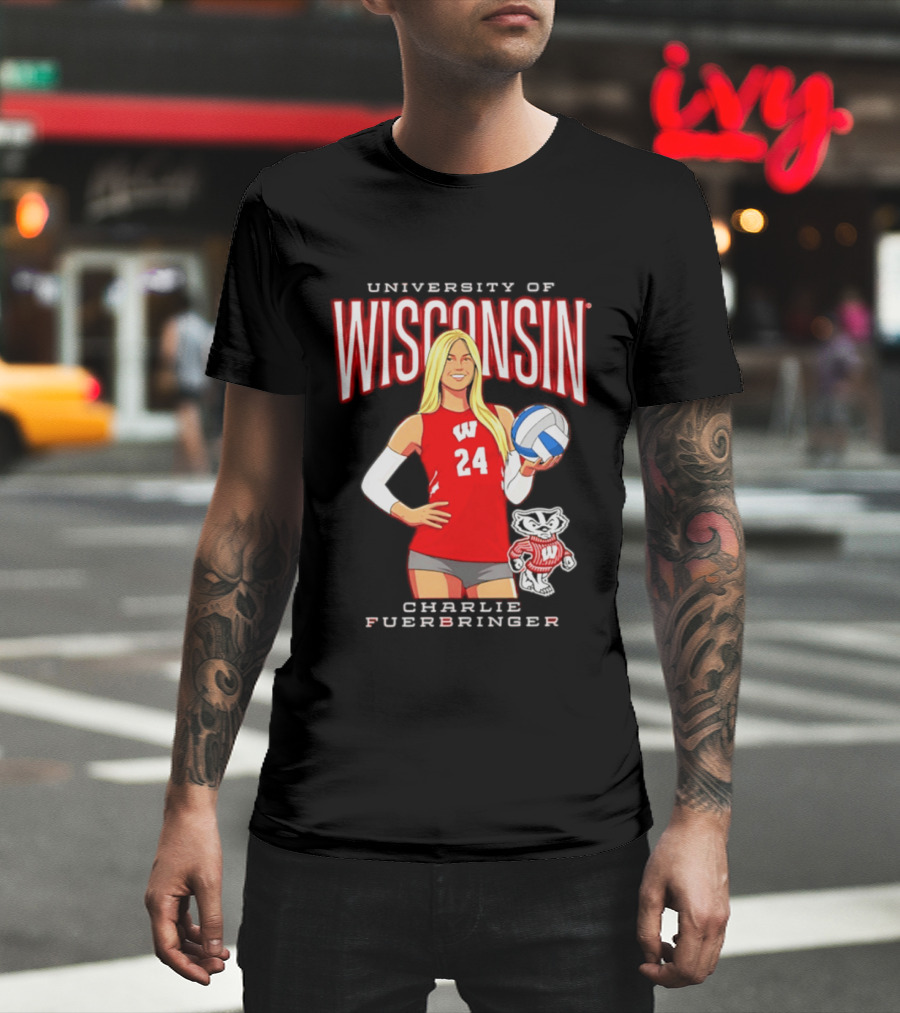 University Of Wisconsin Charlie Fuerbringer Volleyball Wisconsin T-Shirt