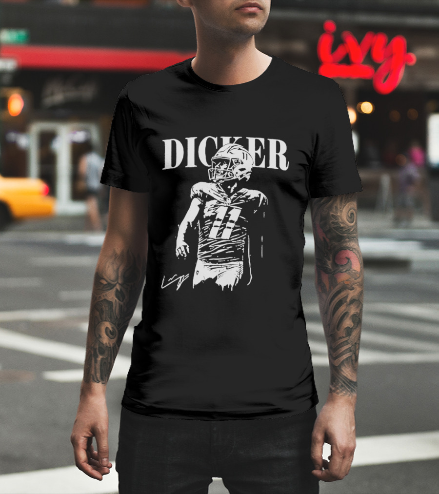 Dicker Football Quarterback Number 17 T-Shirt