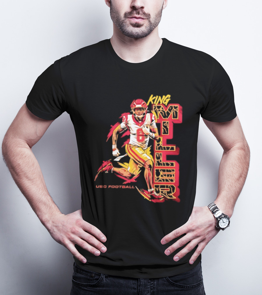 King Miller USC Trojans NCAA Football Player 8 Back Pedaling T-Shirt