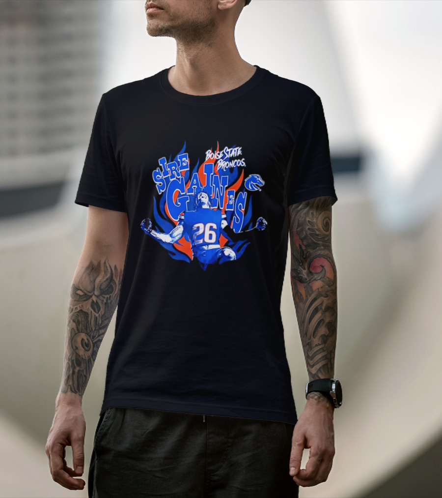 Boise State Broncos Sire Gaines NCAA Football 26 Flame T-Shirt