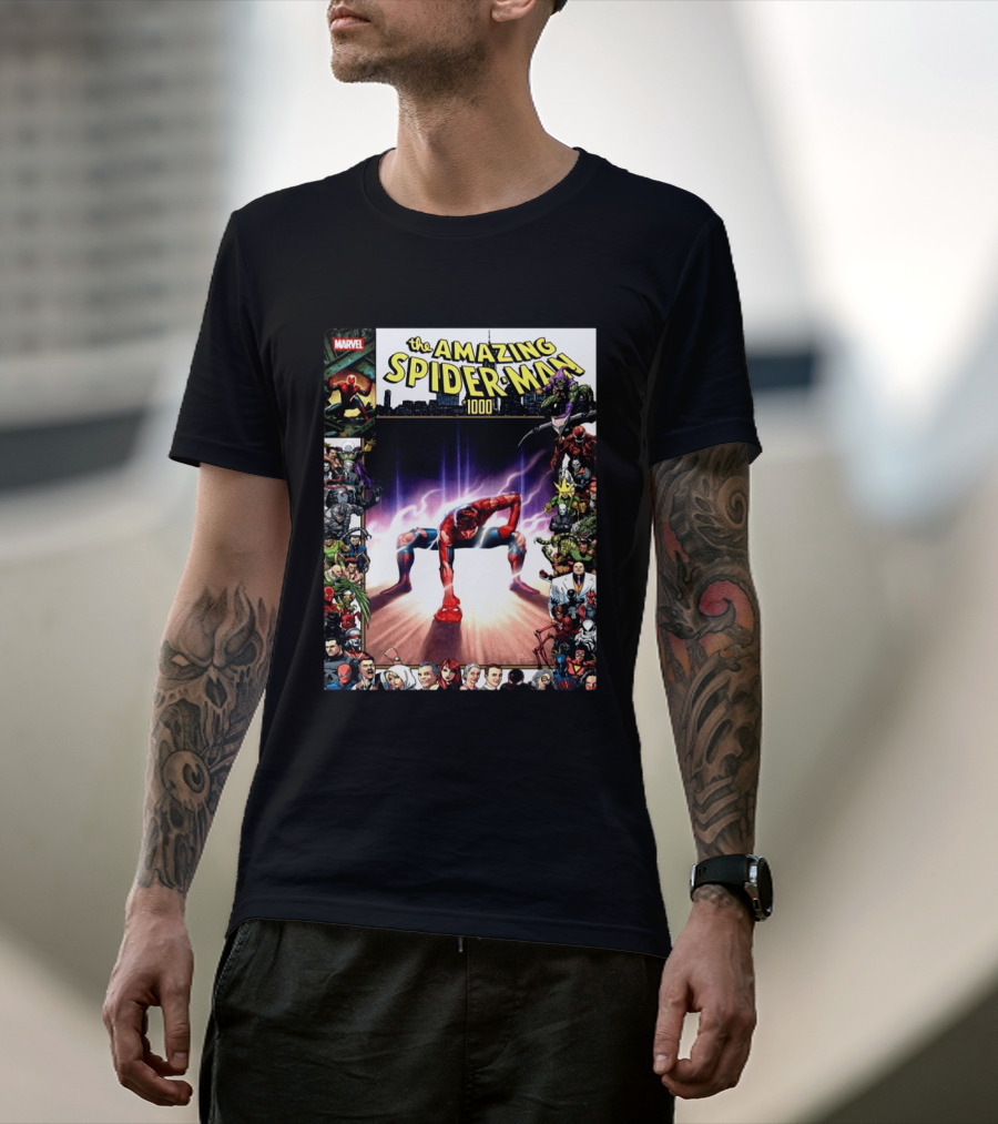 The Amazing Spider Man 1000 Cover Marvel Crossover Featuring Iconic Heroes And Villains T-Shirt
