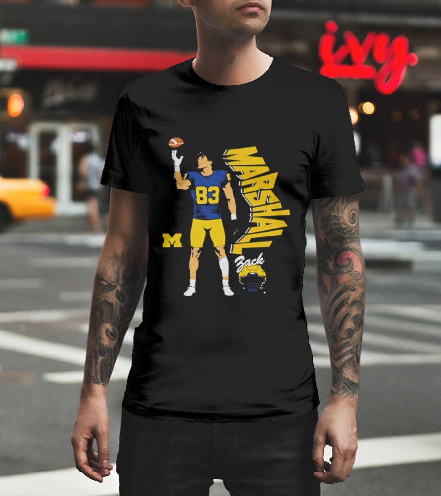 Zack Marshall Michigan Wolverines NCAA Football Number 83 Moment T-Shirt