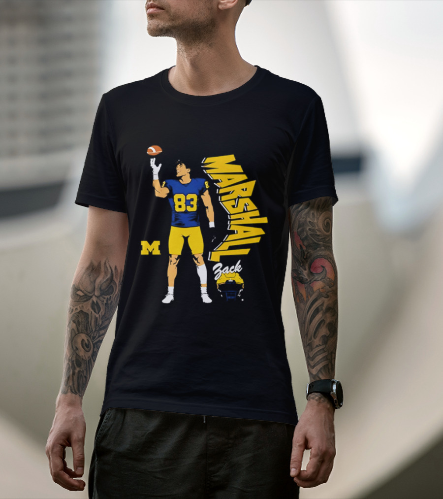 Zack Marshall Michigan Wolverines NCAA Football Number 83 Moment T-Shirt