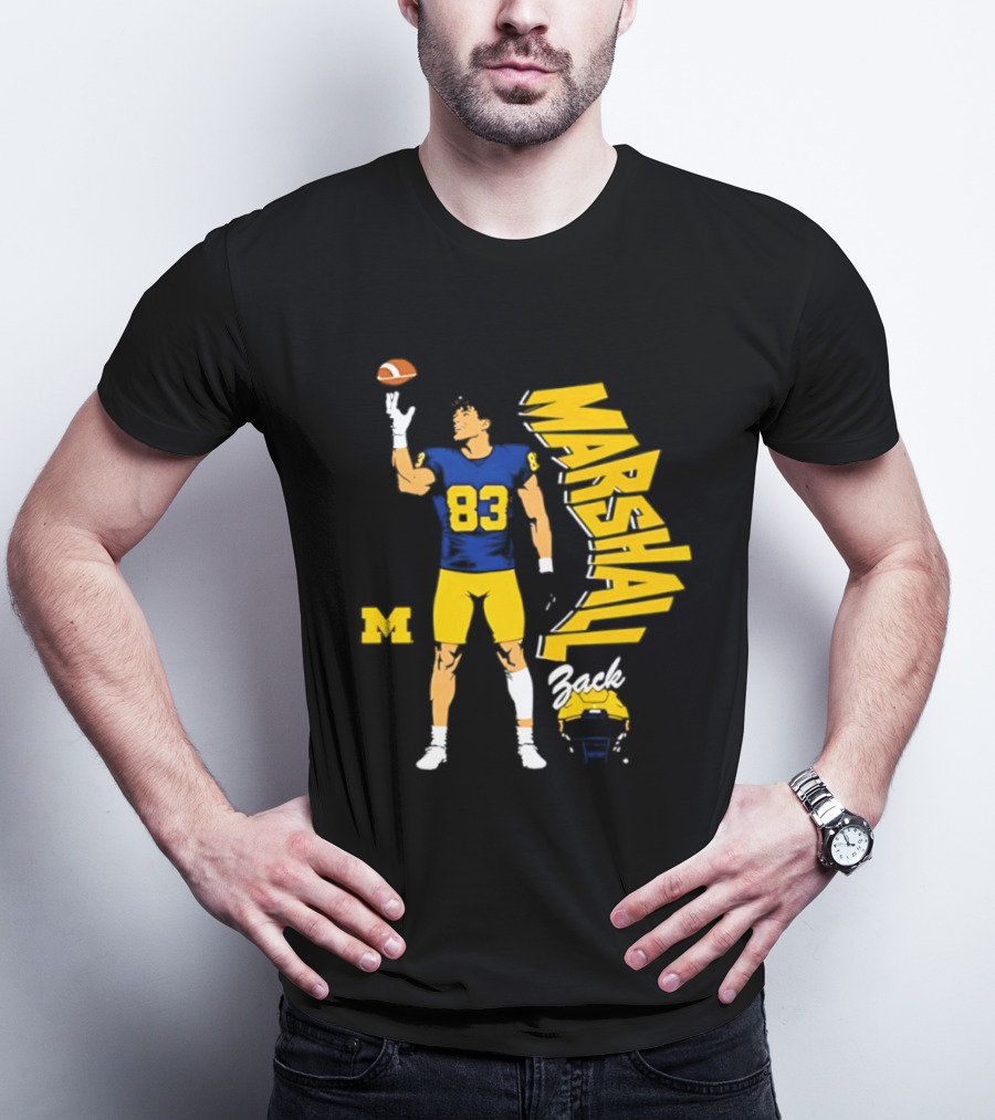 Zack Marshall Michigan Wolverines NCAA Football Number 83 Moment T-Shirt