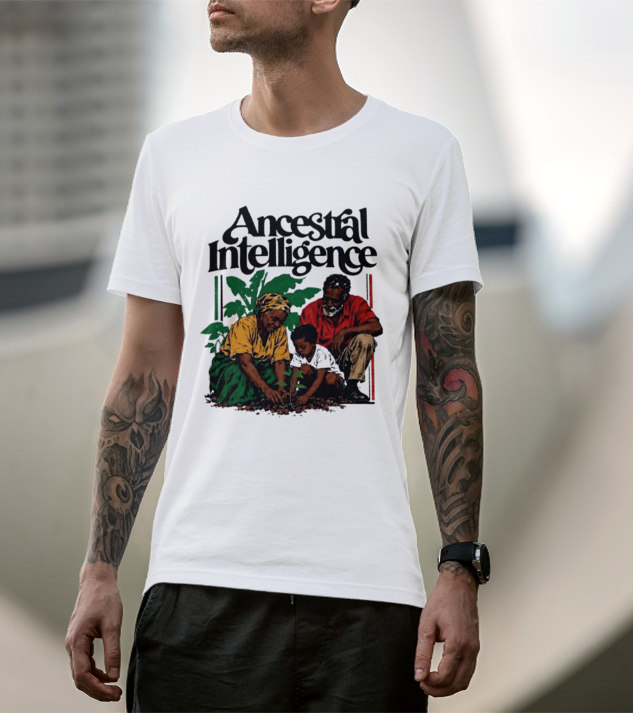 Ancestral Intelligence Heritage Wisdom Family Planting Scene T-Shirt