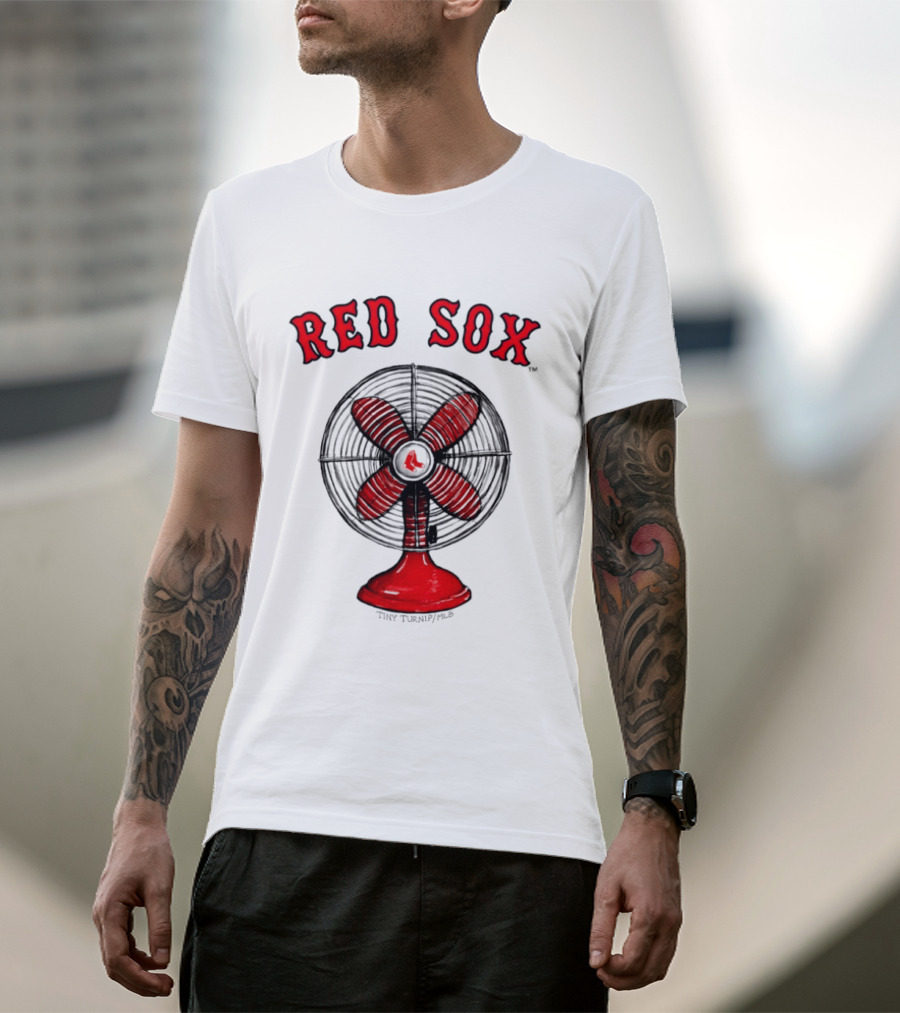 Red Sox Baseball Vintage Fan Art Tiny Turnip T-Shirt