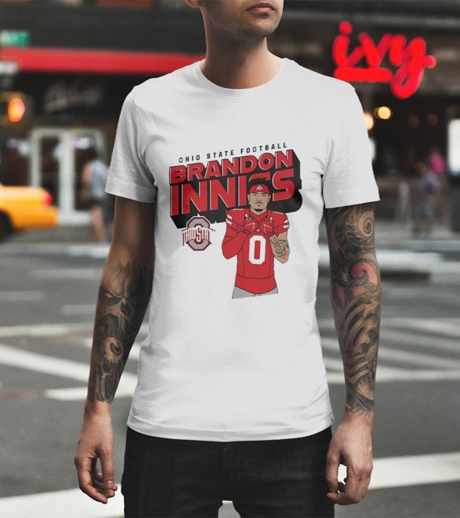 Ohio State Football Brandon Inniss Number 0 Ohio State T-Shirt