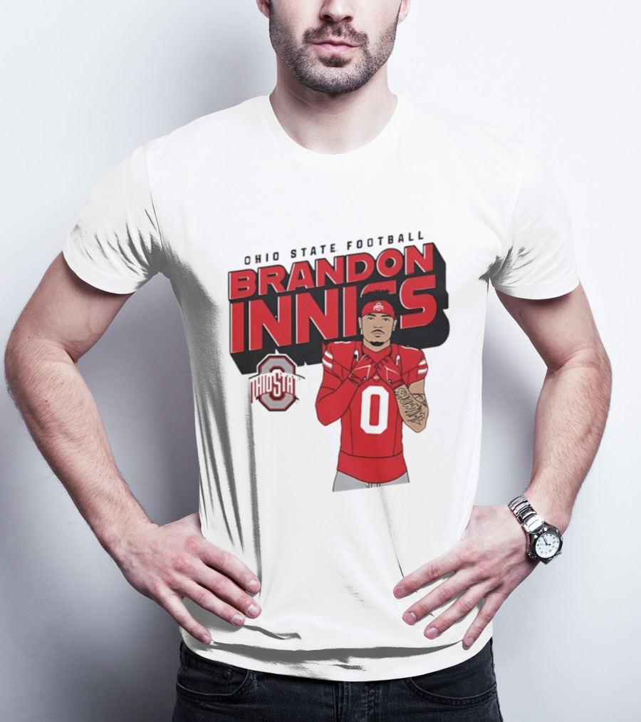 Ohio State Football Brandon Inniss Number 0 Ohio State T-Shirt