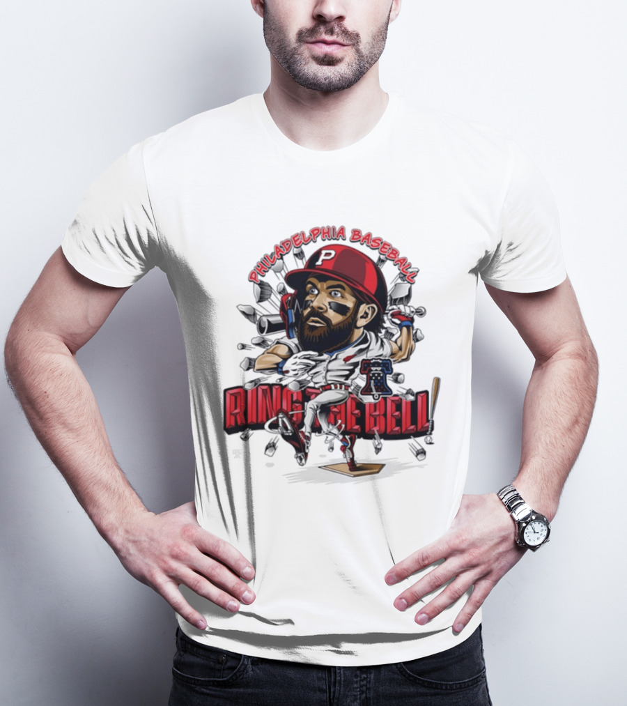 Bryce Harper Philadelphia Baseball Ring The Bell Caricature T-Shirt