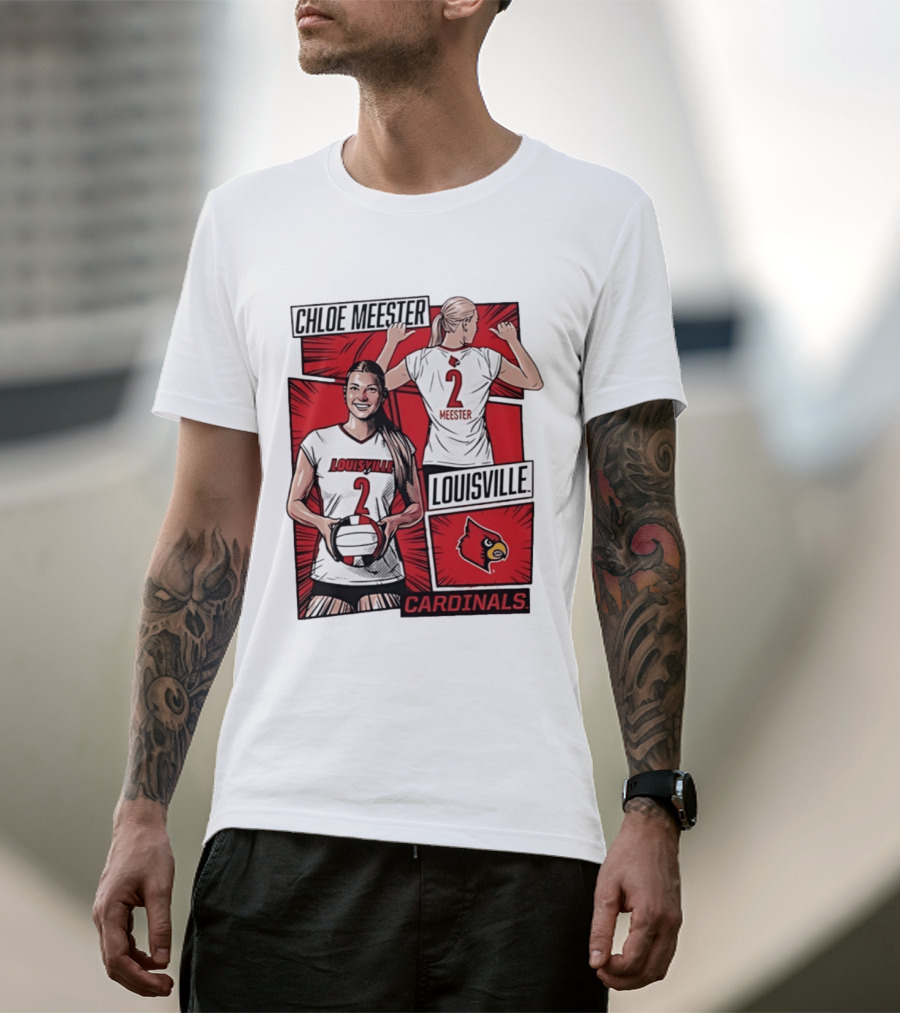 Chloe Meester Louisville Cardinals Volleyball Comic Book T-Shirt