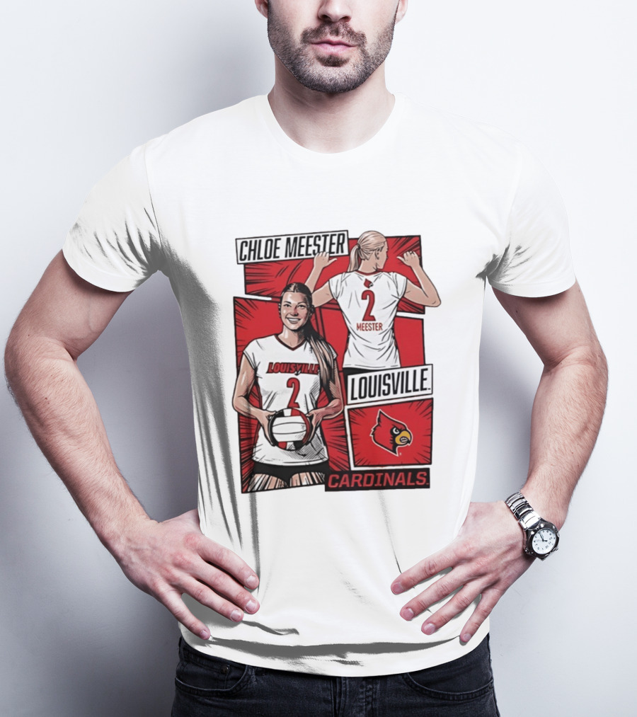 Chloe Meester Louisville Cardinals Volleyball Comic Book T-Shirt