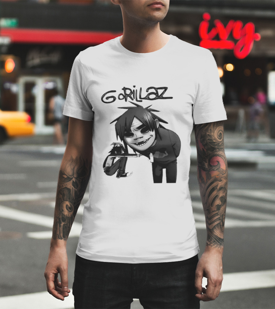 Gorillaz Band Damon Albarn Jamie Hewlett Character Art Alternative Rock T-Shirt