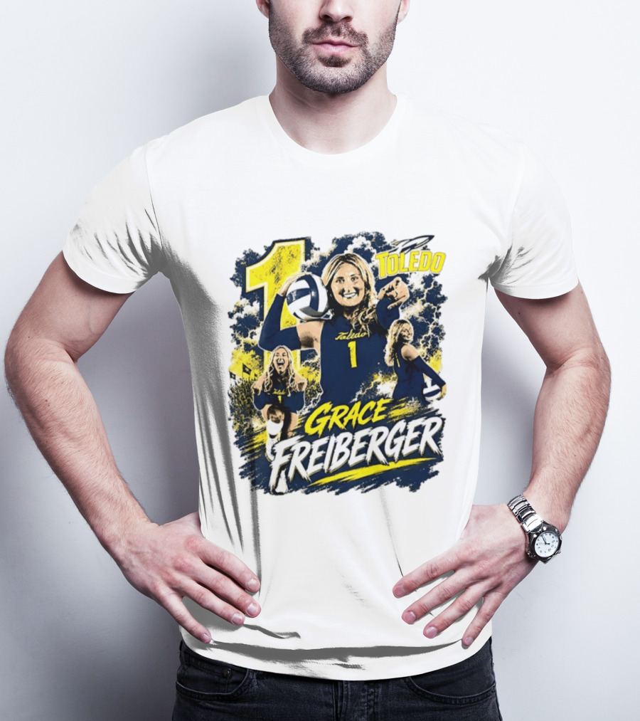 Grace Freiberger Toledo Rockets Volleyball NCAA Number 1 T-Shirt