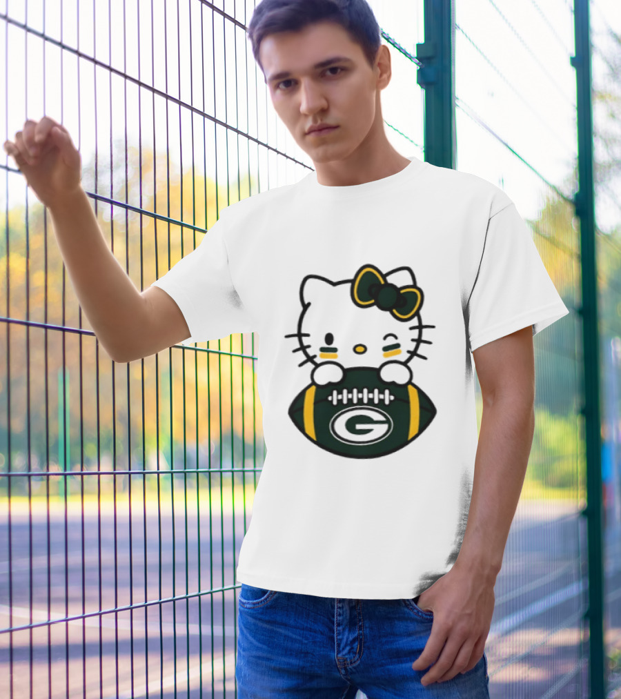 Green Bay Packers Hello Kitty Collaboration 2026 Football Season T-Shirt