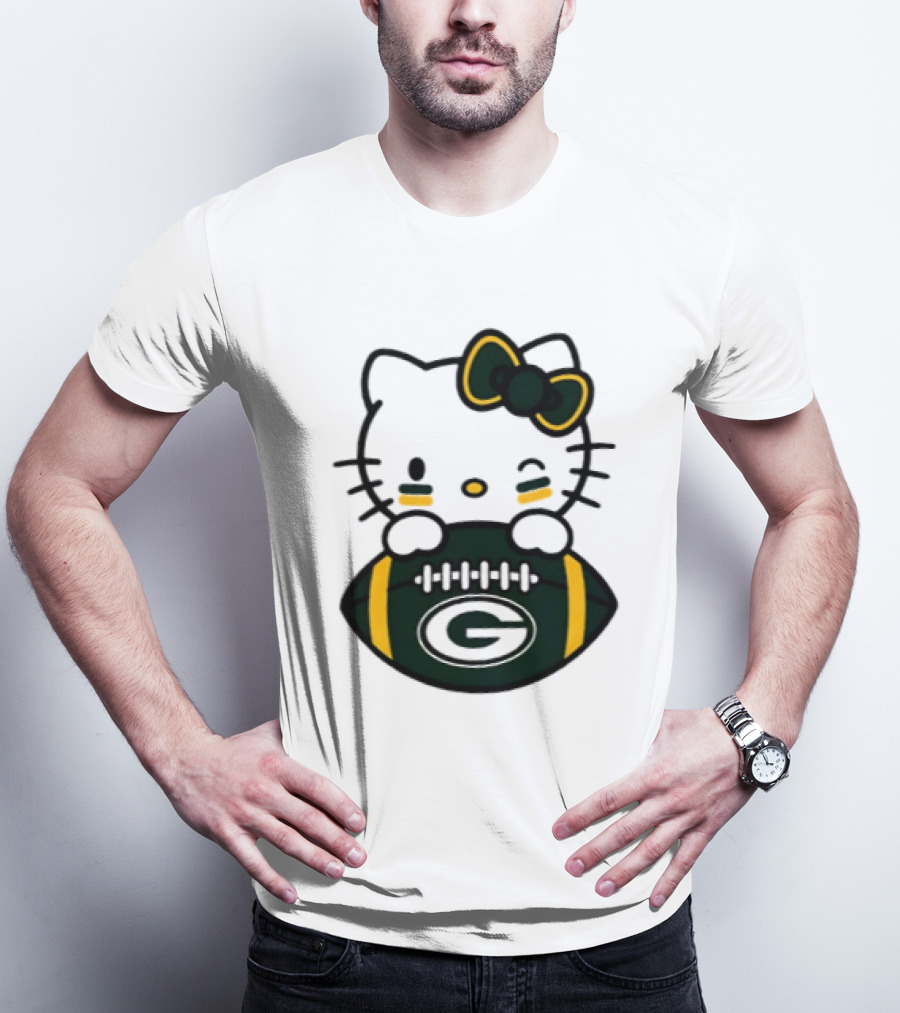 Green Bay Packers Hello Kitty Collaboration 2026 Football Season T-Shirt
