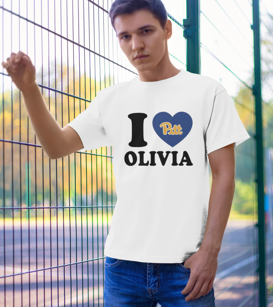 I Love Olivia Pitt Panthers Heart Logo Pittsburgh T-Shirt