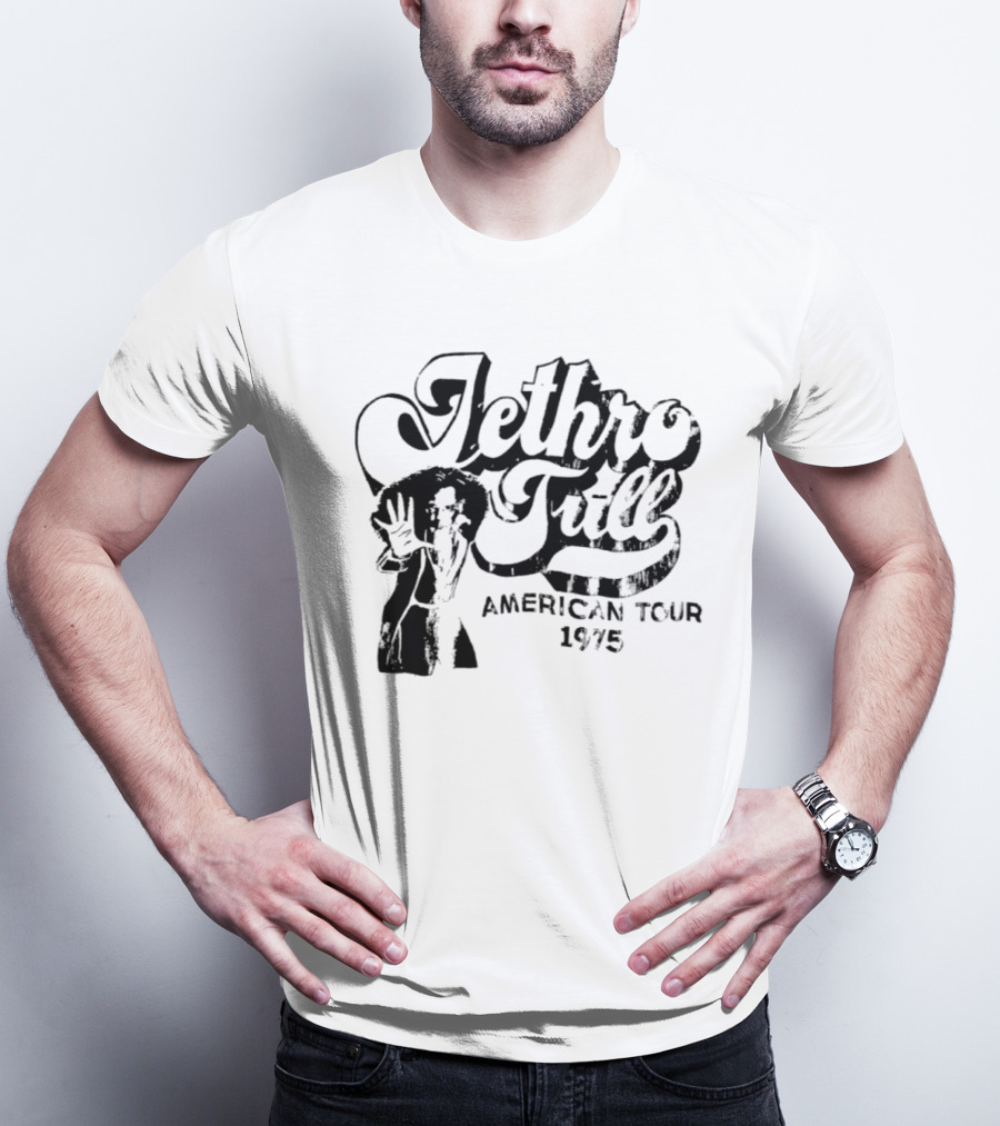Jethro Tull Ian Anderson American Tour 1975 Vintage Rock Band T-Shirt