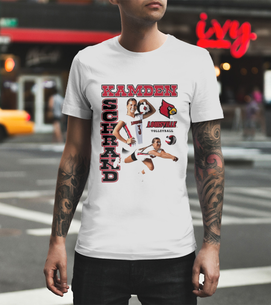 Kamden Schrand Louisville Cardinals Volleyball NCAA Sports Team Player Action T-Shirt