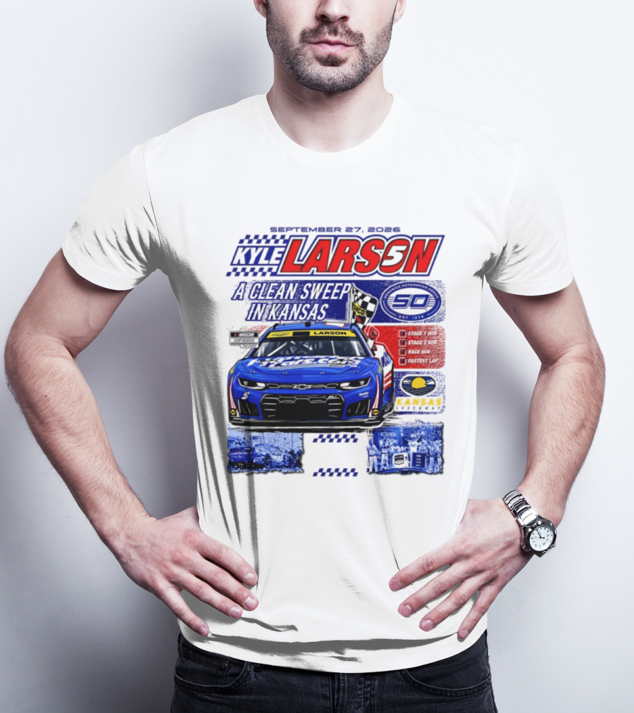 Kyle Larson A Clean Sweep In Kansas September 17 2026 T-Shirt