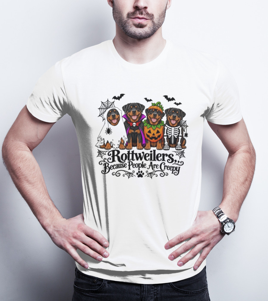 Rottweilers Halloween Costumes Because People Are Creepy T-Shirt