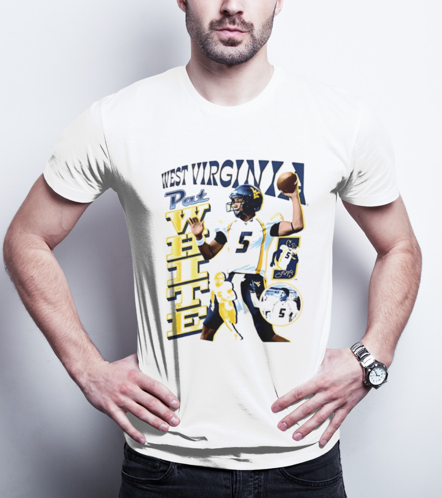 West Virginia Pat White NCAA Football Player Number 5 T-Shirt