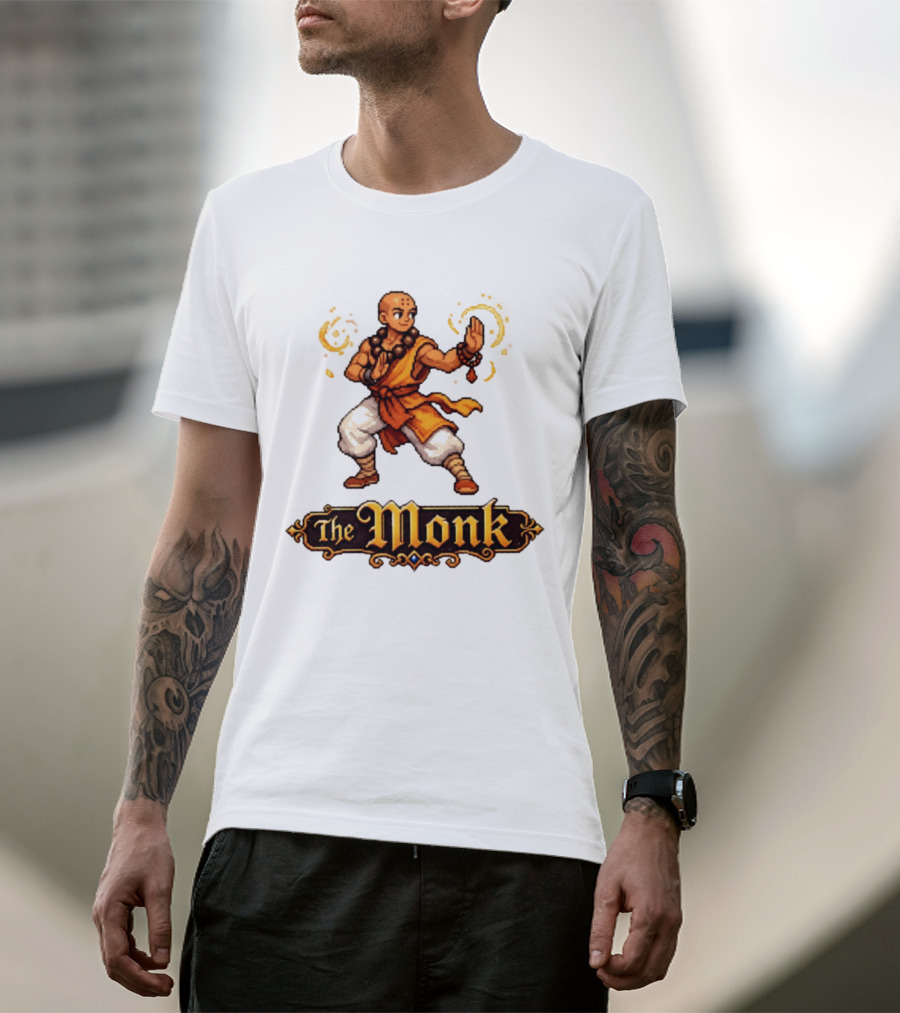 The Monk Pixel Fantasy Martial Arts T-Shirt