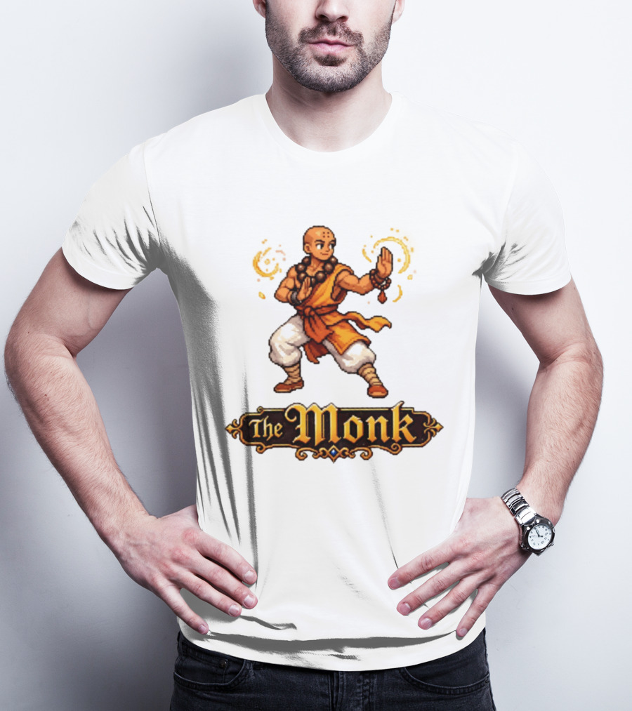 The Monk Pixel Fantasy Martial Arts T-Shirt