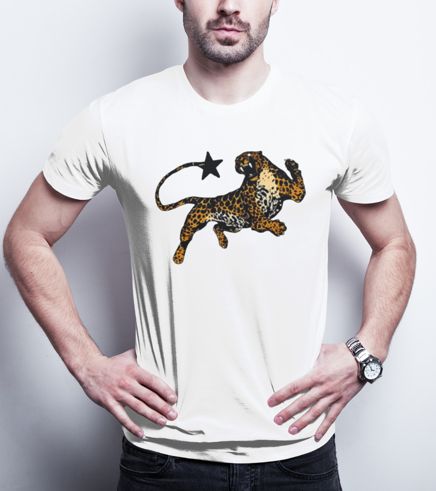 Leopard Star Wild Cat Fierce Roar T-Shirt