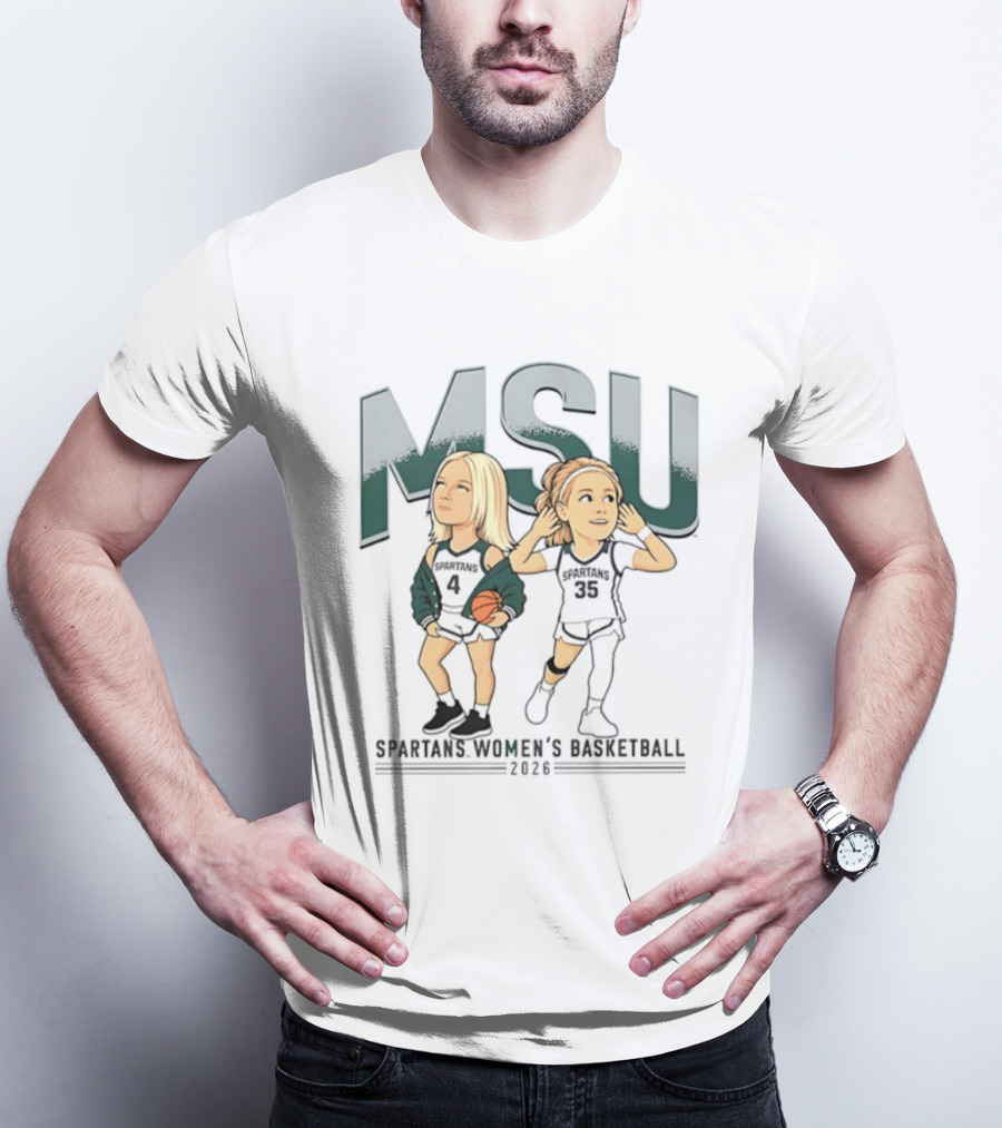 Theryn Hallock Kennedy Blair MSU Spartans Women's Basketball 2023 Caricature T-Shirt