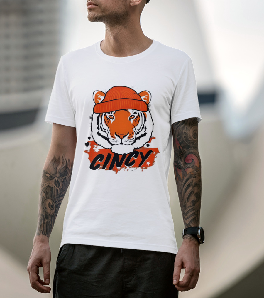 Cincy Tiger Beanie Cincinnati Bengals Football T-Shirt