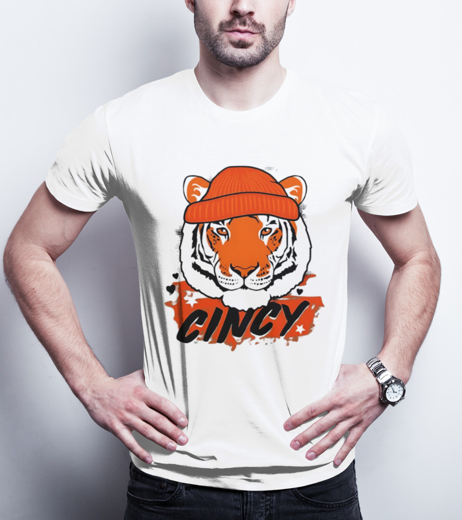 Cincy Tiger Beanie Cincinnati Bengals Football T-Shirt