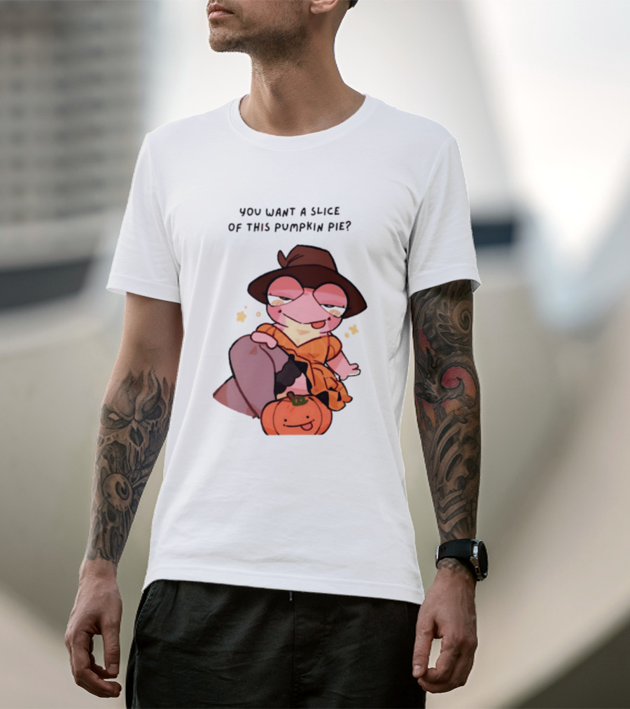 You Want A Slice Of This Pumpkin Pie Frog In Witch Hat With Pumpkin T-Shirt