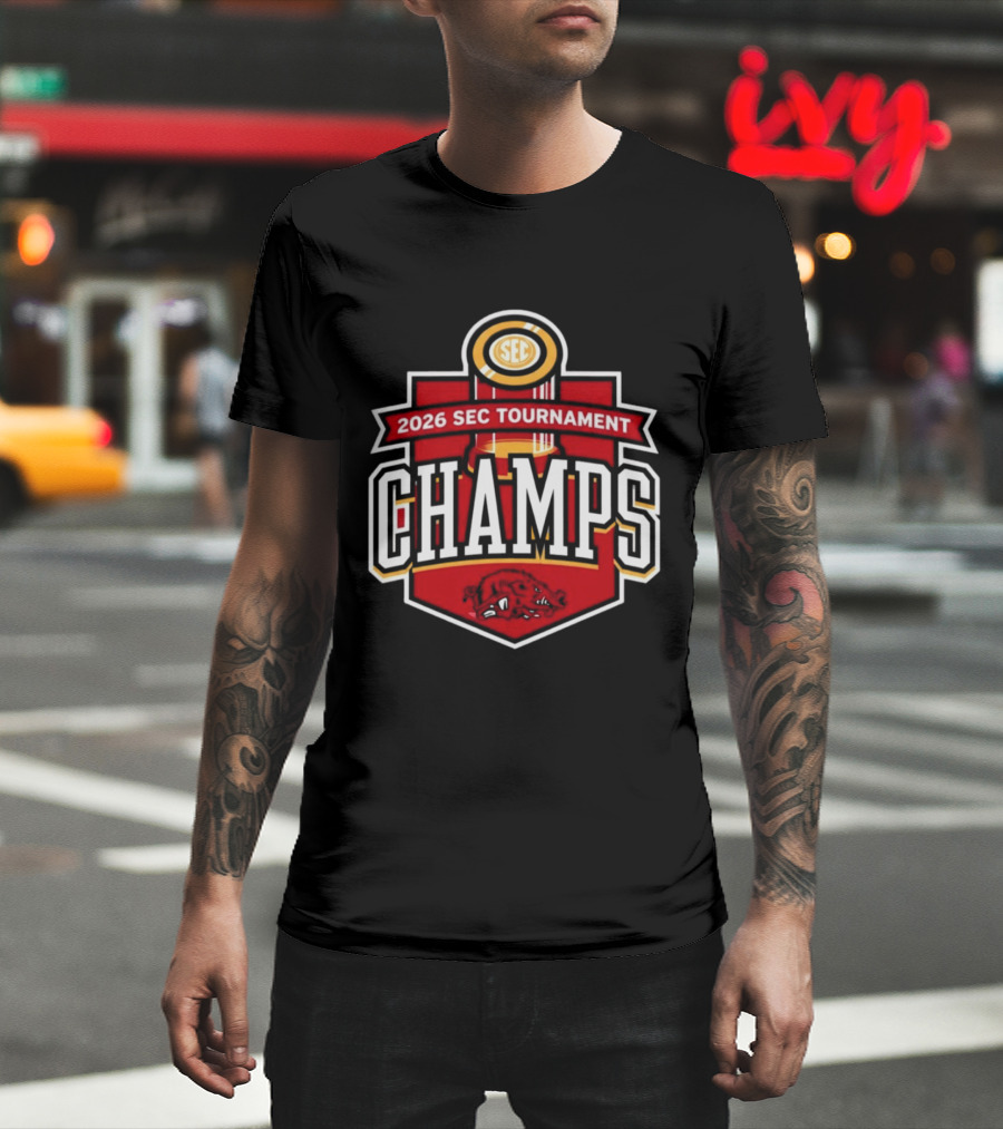 2026 SEC Tournament Champs Arkansas Men's Basketball T-Shirt