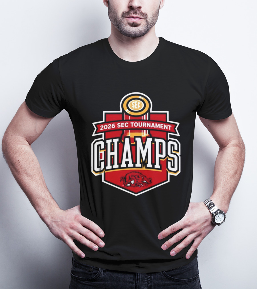 2026 SEC Tournament Champs Arkansas Men's Basketball T-Shirt