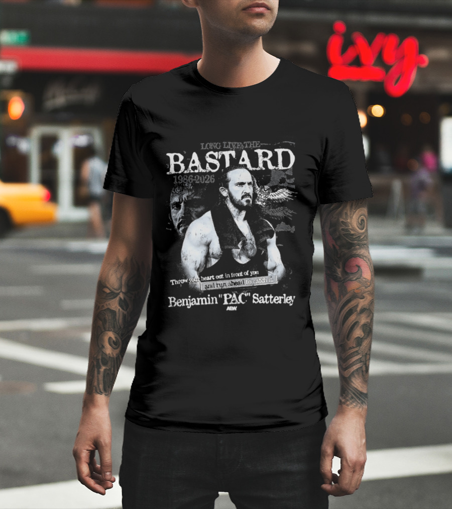Benjamin PAC Satterley Bastard 1986 2026 Throw Your Heart In Front T-Shirt